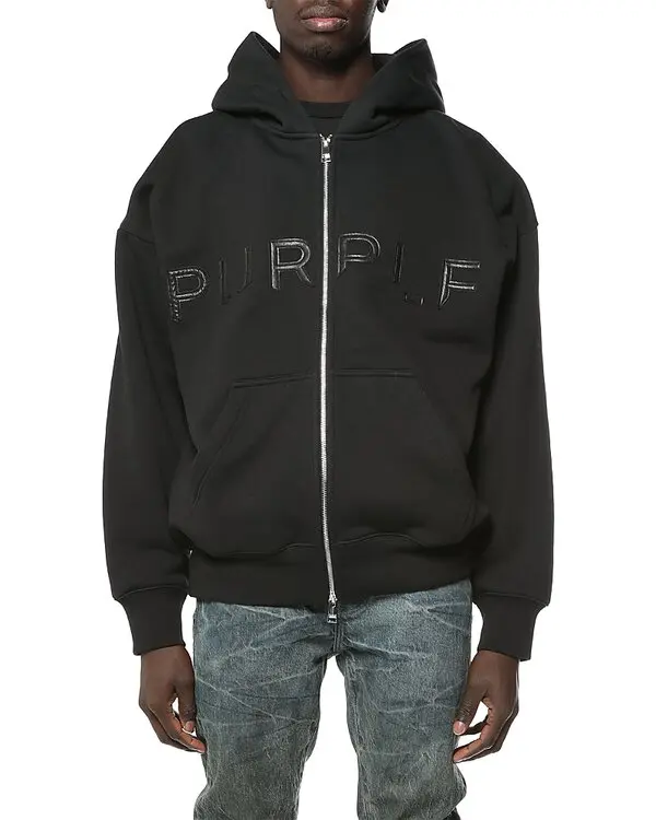 PURPLE BRAND Logo Graphic Fleece Cotton Hoodie