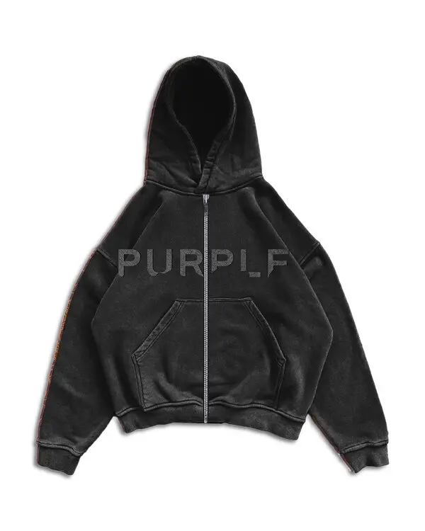 PURPLE BRAND Logo Graphic Fleece Cotton Hoodie