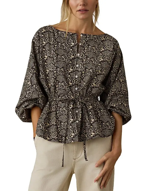 Faherty Brand Printed Cotton Blouse