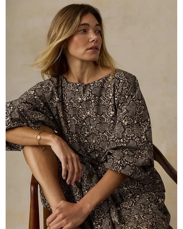 Faherty Brand Printed Cotton Blouse