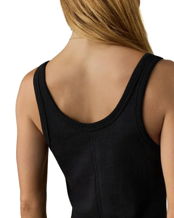 Faherty Brand Cotton Sunwashed Slub Pocket Tank Dress - Black