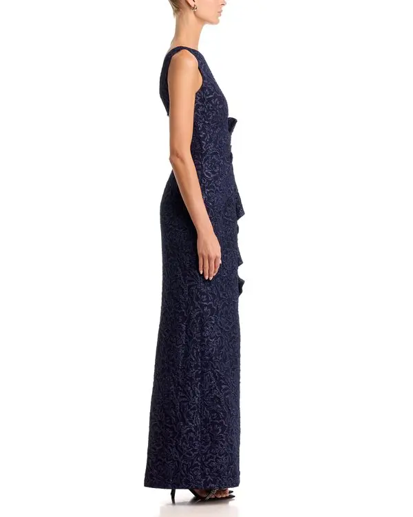 Eliza J Sleeveless Ruffle Front Gown