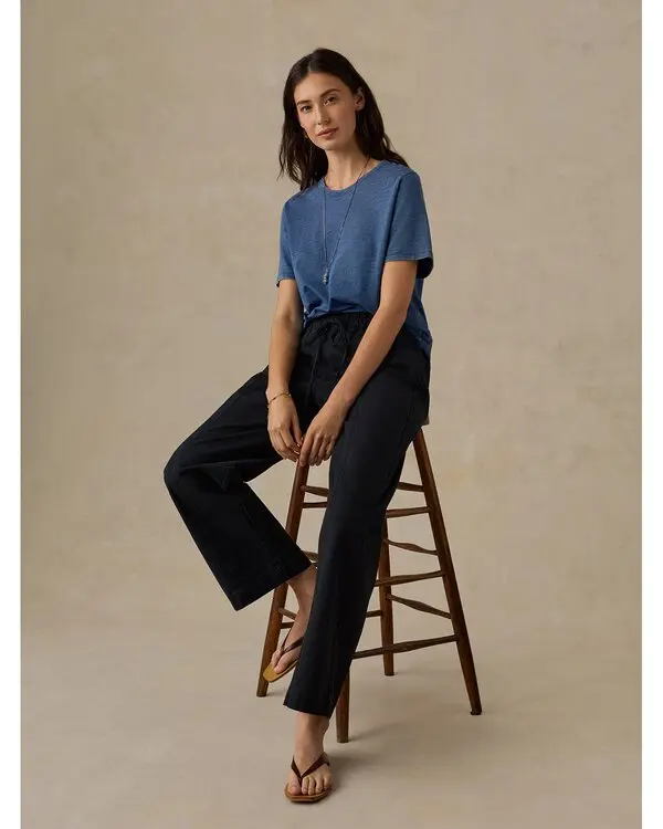 Faherty Brand Cotton Twill Drawstring Pants - Black