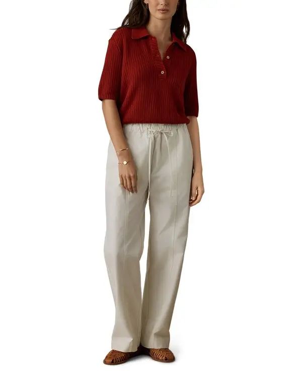 Faherty Brand Cotton Twill Drawstring Pants - Egret