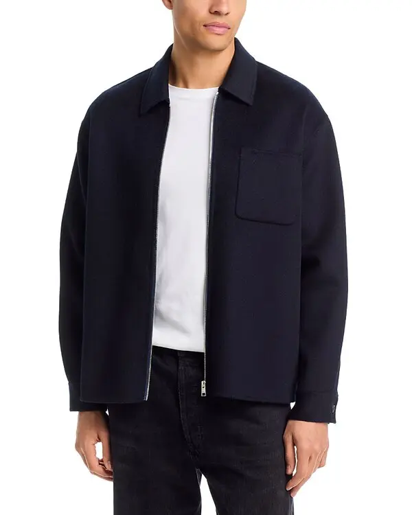 FRAME Double Face Zip Shirt Jacket - Dark Navy