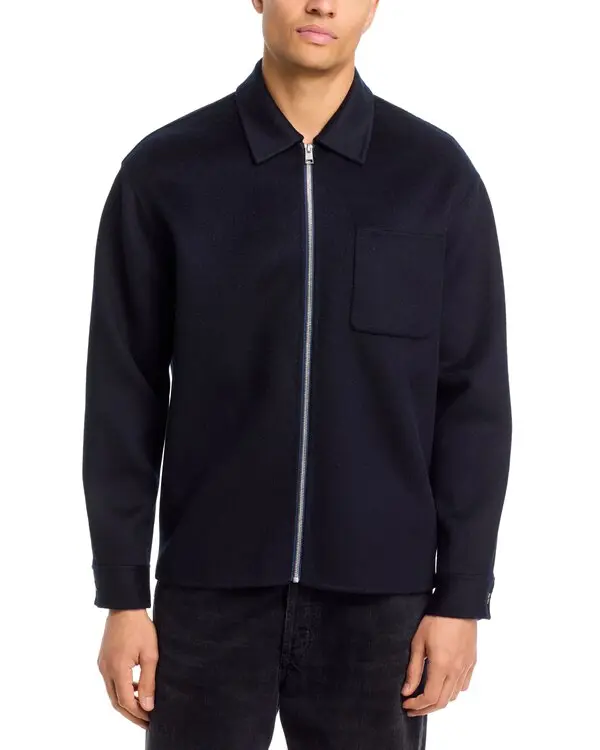 FRAME Double Face Zip Shirt Jacket - Dark Navy