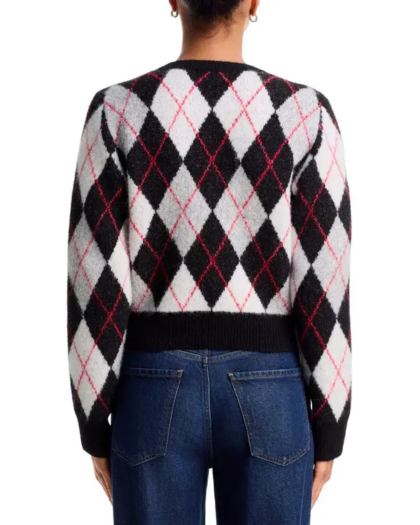 Aqua Argyle Cardigan