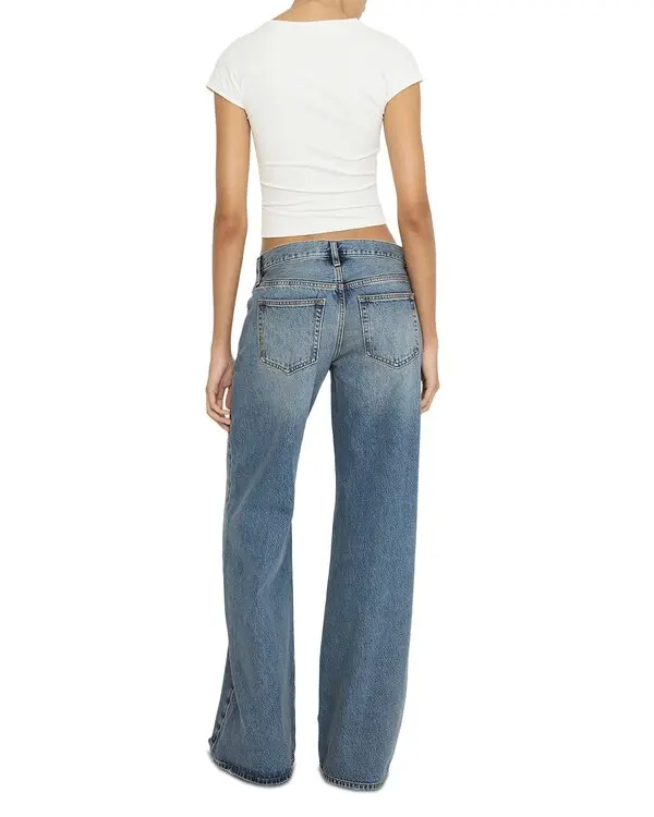 FRAME The Leo Low Rise Wide Leg Jeans - Rivage