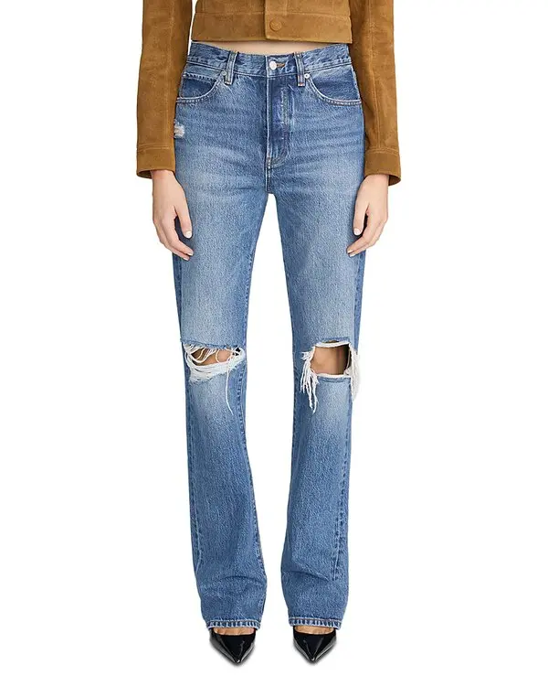 FRAME Vertical High Rise Straight Jeans - Voltage