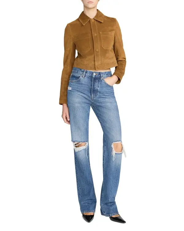 FRAME Vertical High Rise Straight Jeans - Voltage