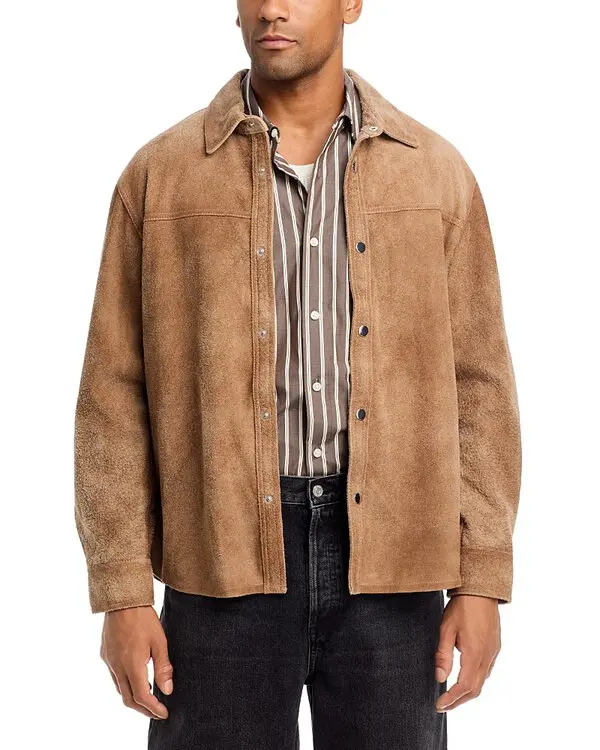 FRAME Suede Leather Shirt Jacket
