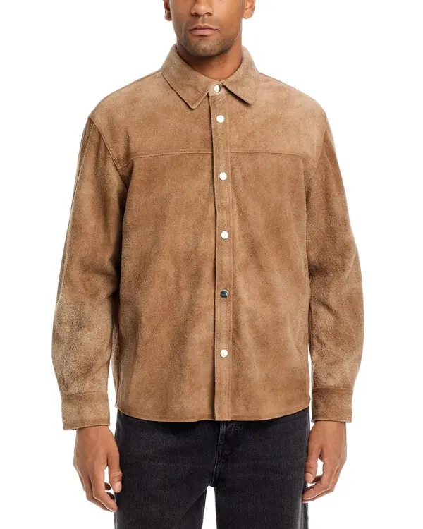 FRAME Suede Leather Shirt Jacket