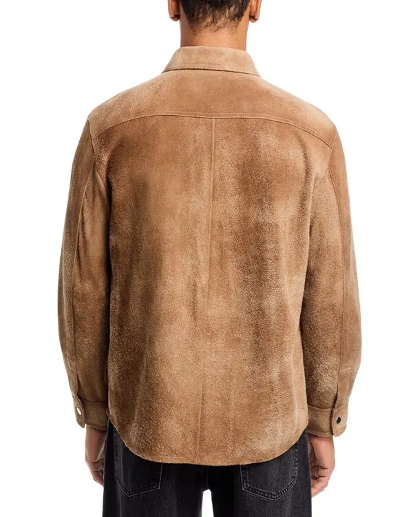 FRAME Suede Leather Shirt Jacket