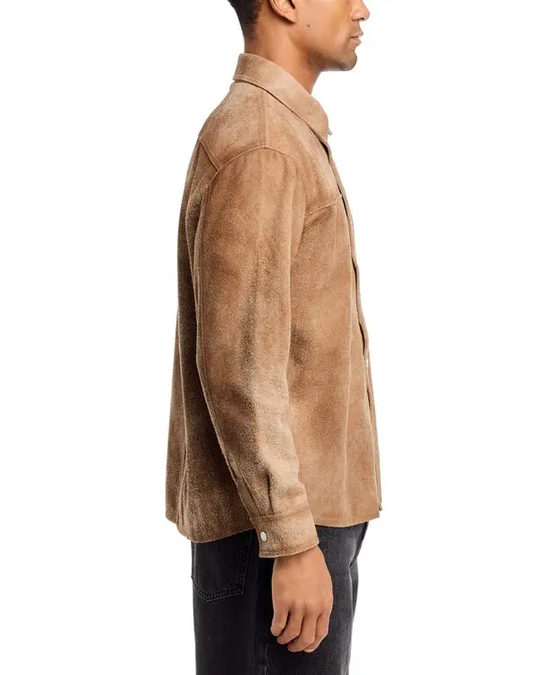 FRAME Suede Leather Shirt Jacket