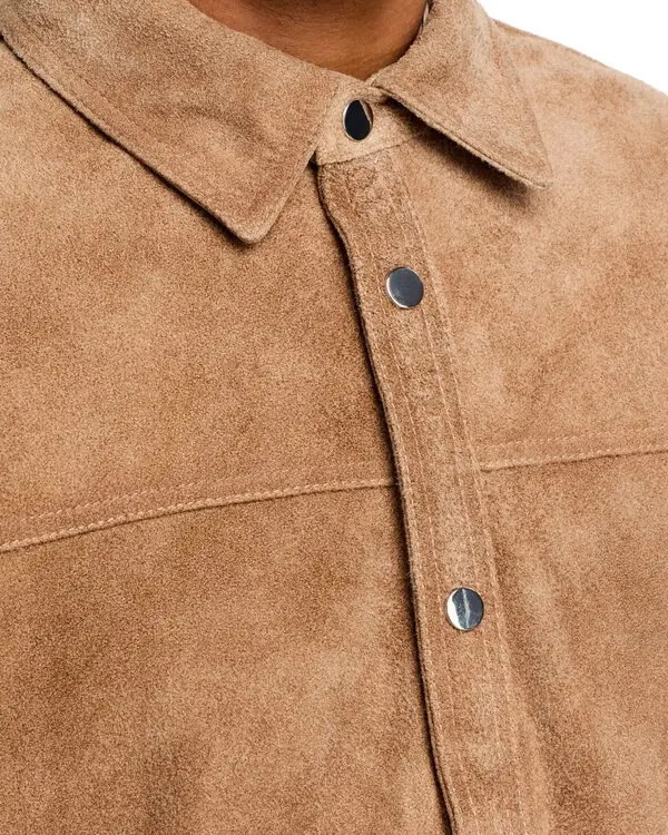 FRAME Suede Leather Shirt Jacket