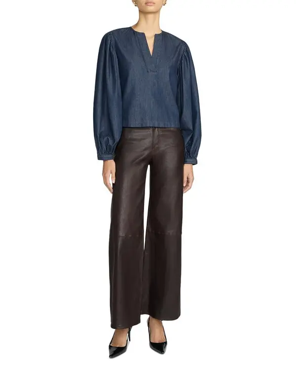 FRAME The Poise Split Neck Top