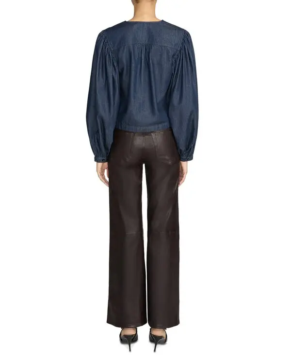 FRAME The Poise Split Neck Top