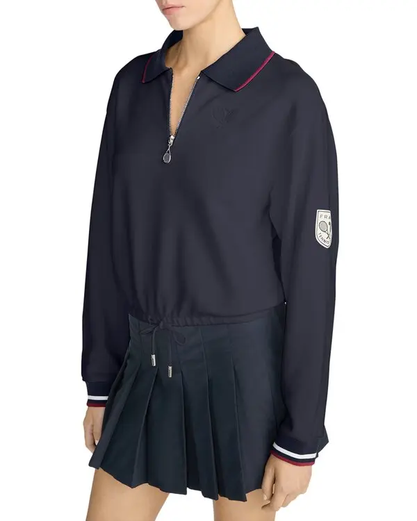 FRAME Tennis Quarter Zip Pullover Sweatshirt