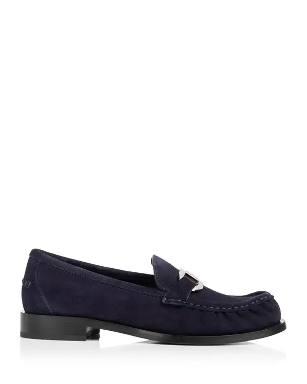 FERRAGAMO Maryan Soft Hug Gancini Loafers - Navy