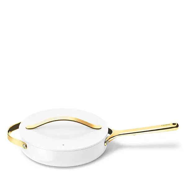 CARAWAY 3 Qt Nonstick Saute Pan - White/gold