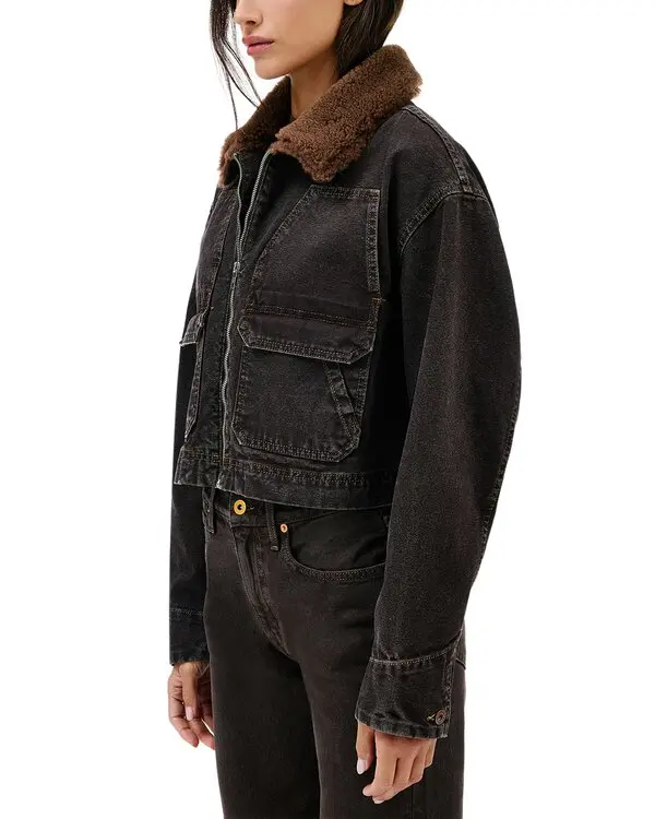 SLVRLAKE Atlas Worker Jacket With Shearling Collar