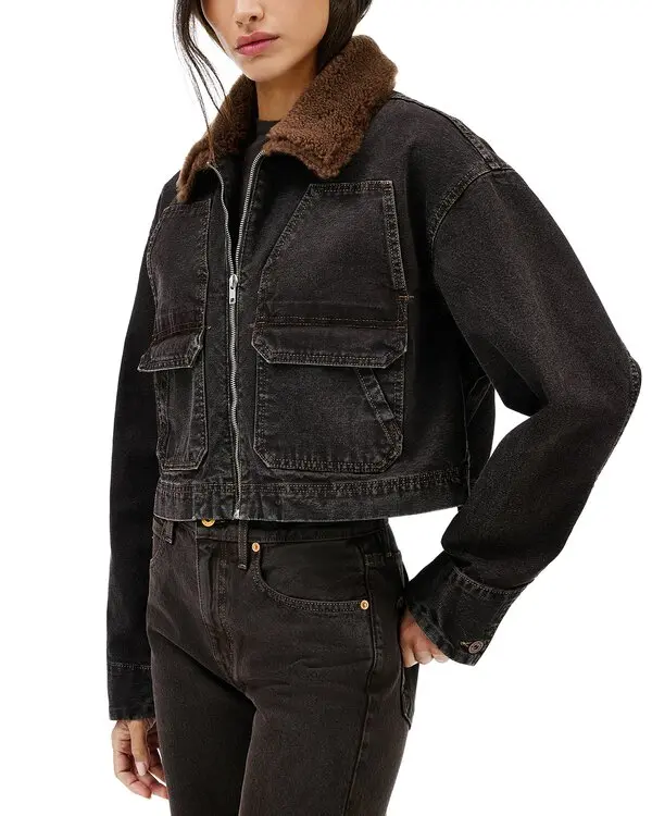 SLVRLAKE Atlas Worker Jacket With Shearling Collar
