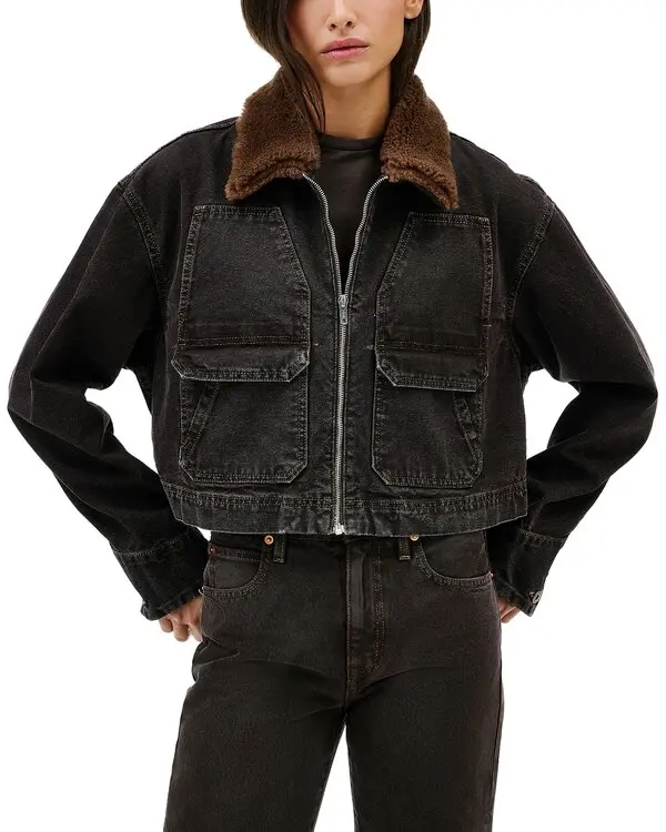 SLVRLAKE Atlas Worker Jacket With Shearling Collar