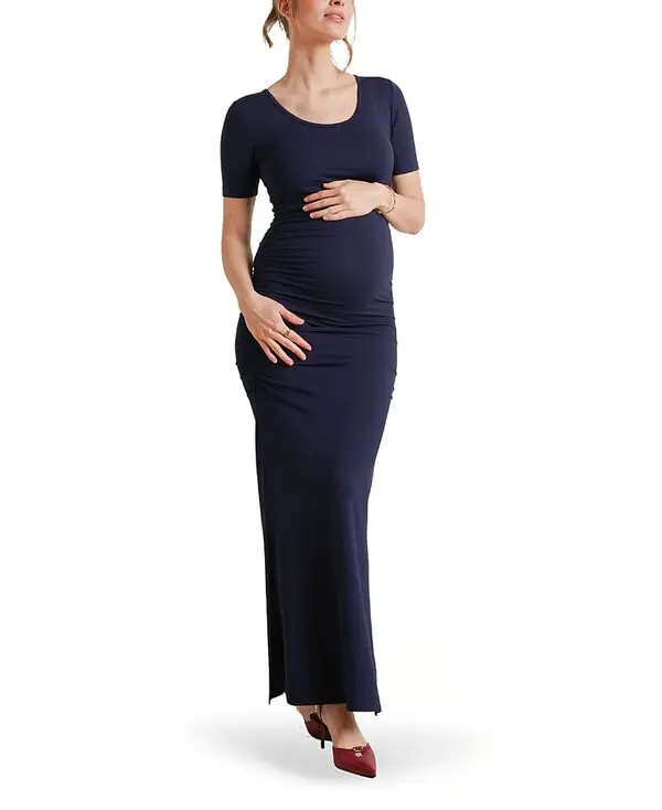 NOM MATERNITY Hugo Maxi Dress - Dark Navy