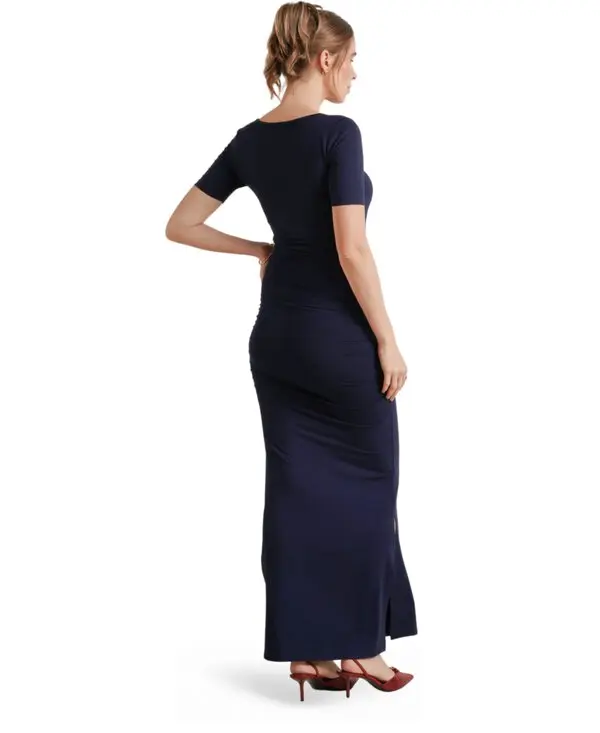 NOM MATERNITY Hugo Maxi Dress - Dark Navy