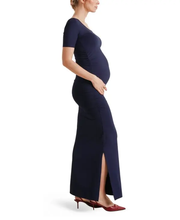 NOM MATERNITY Hugo Maxi Dress - Dark Navy