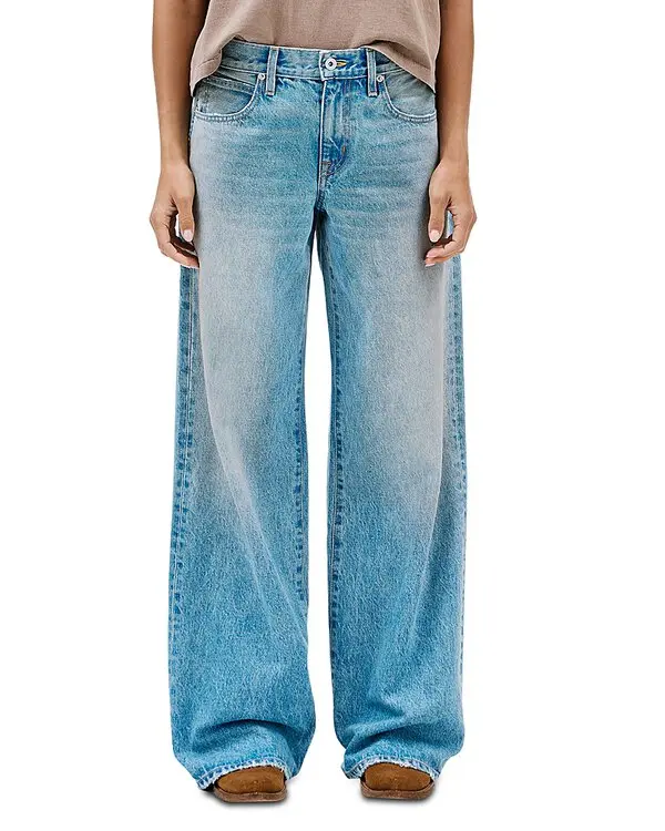 SLVRLAKE Mica Low Rise Wide Leg Jeans - Roll The Dice