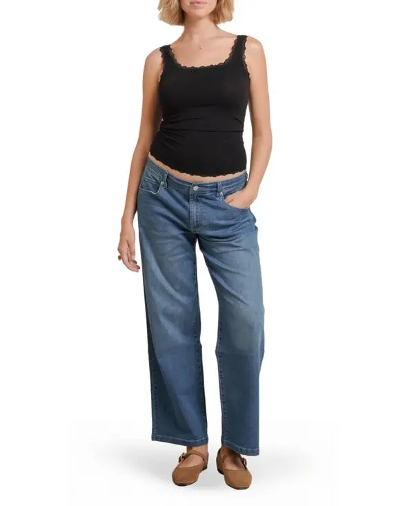 NOM MATERNITY Slouch Boyfriend Jeans Dark Wash