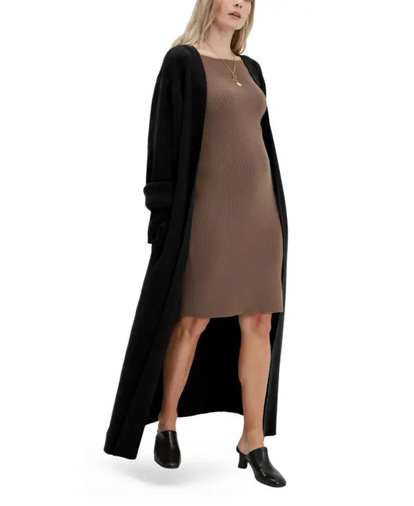NOM MATERNITY Emaline Maxi Cardigan - Black