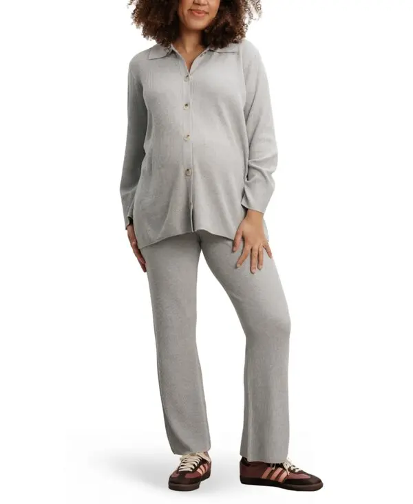 NOM MATERNITY Georgina Foldover Maternity Knit Pants