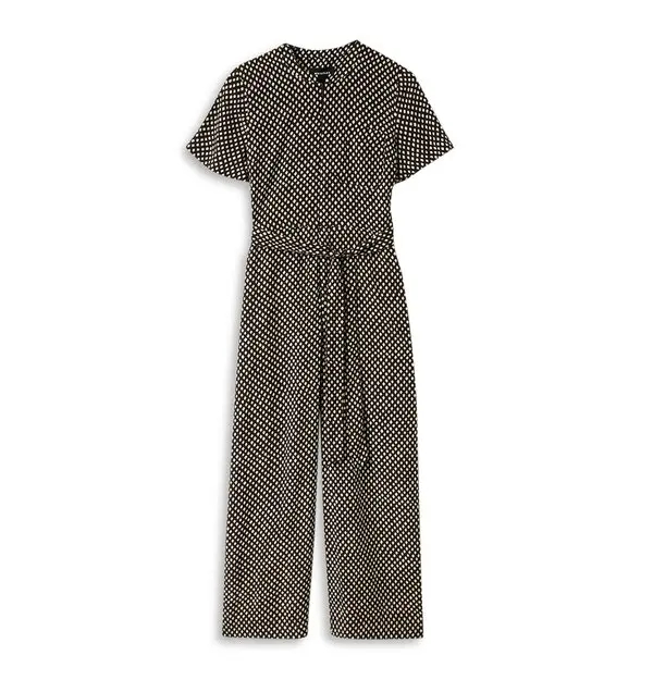 Whistles Check Short Sleeve Jumpsuit