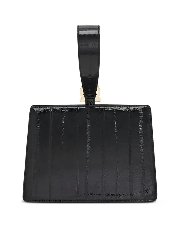 FERRAGAMO Eel Leather Clutch With Gancini Clasp