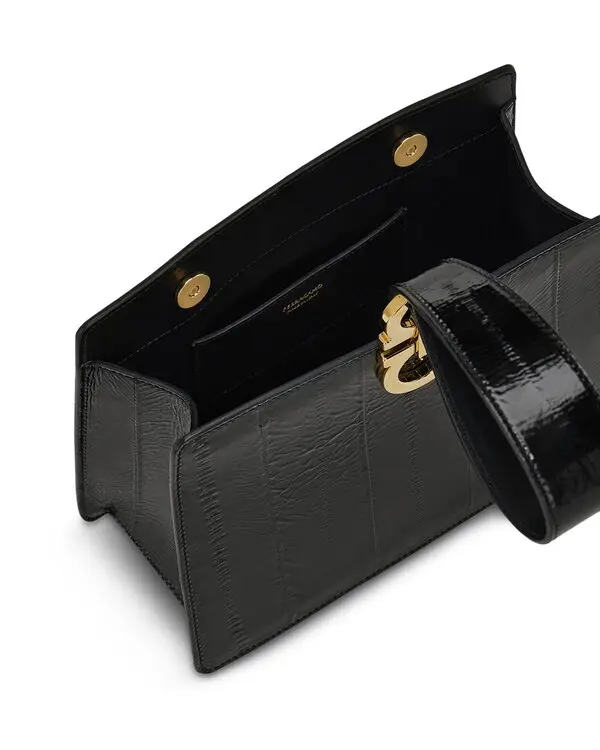 FERRAGAMO Eel Leather Clutch With Gancini Clasp