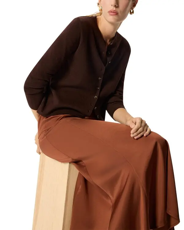 Whistles Panel Waist Satin Midi Skirt