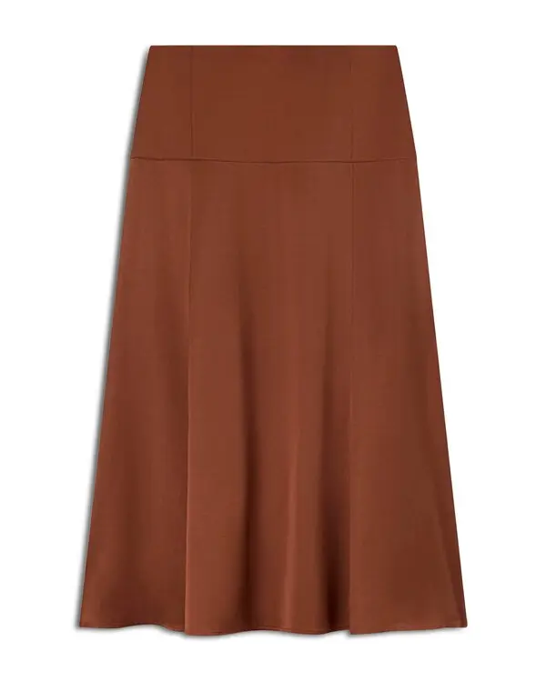 Whistles Panel Waist Satin Midi Skirt