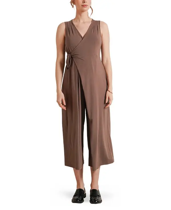 NOM MATERNITY Francesca Cropped Nursing Jumpsuit - Mushroom