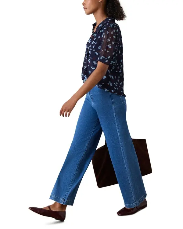 Whistles Mixed Dot Flower Print Shirt