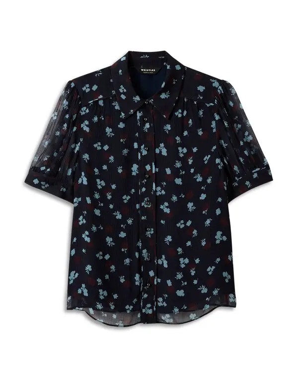 Whistles Mixed Dot Flower Print Shirt