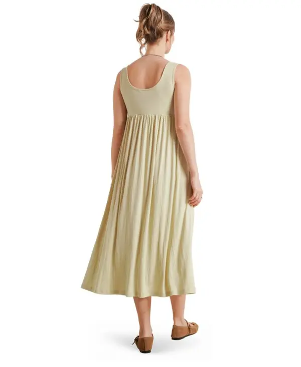NOM MATERNITY Ribbed Modal Henley Maternity & Nursing Dress