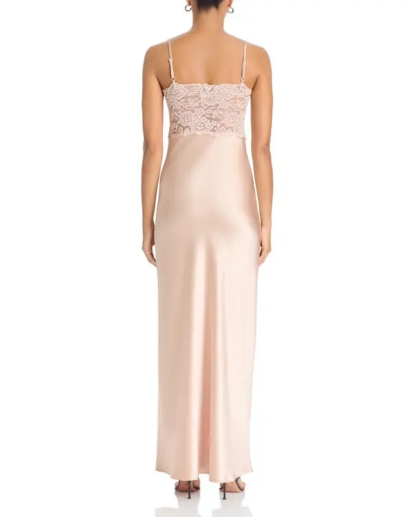 AYA MUSE Myra Lace & Satin Maxi Slip Dress