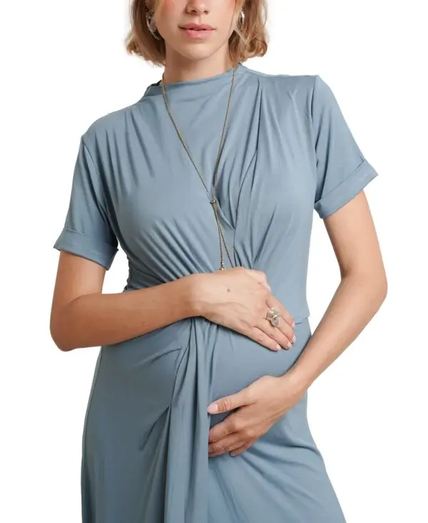 NOM MATERNITY Talia Twist Waist Maxi Dress