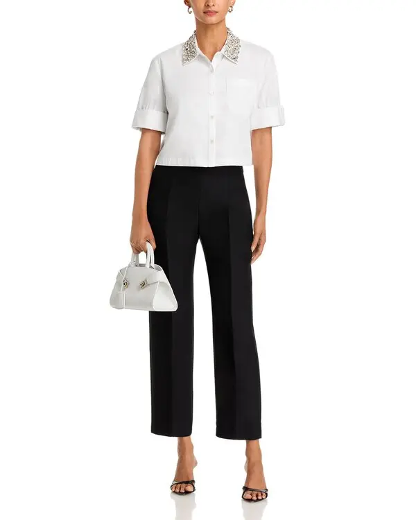 TOCCIN Zadie Embellished Cropped Shirt