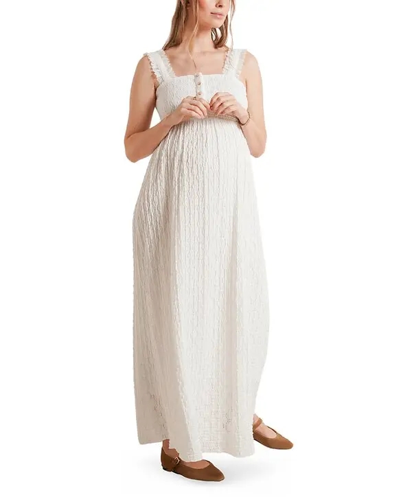NOM MATERNITY Emma Nursing Maxi Dress - White Lace