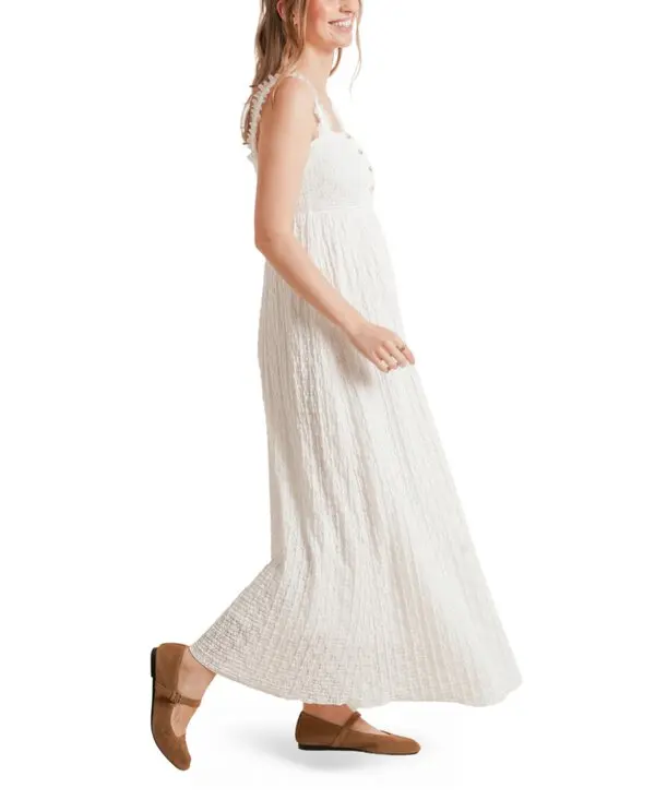 NOM MATERNITY Emma Nursing Maxi Dress - White Lace