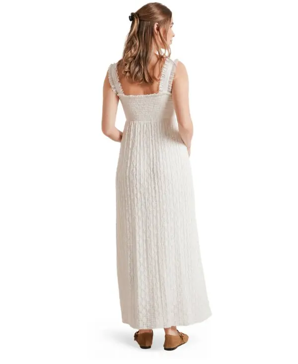NOM MATERNITY Emma Nursing Maxi Dress - White Lace