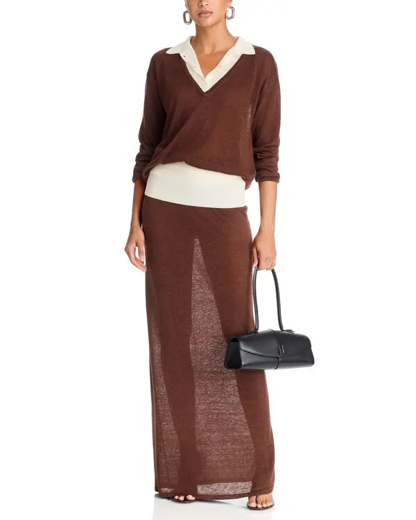 AYA MUSE Eirae Linen Blend Top - Pecan